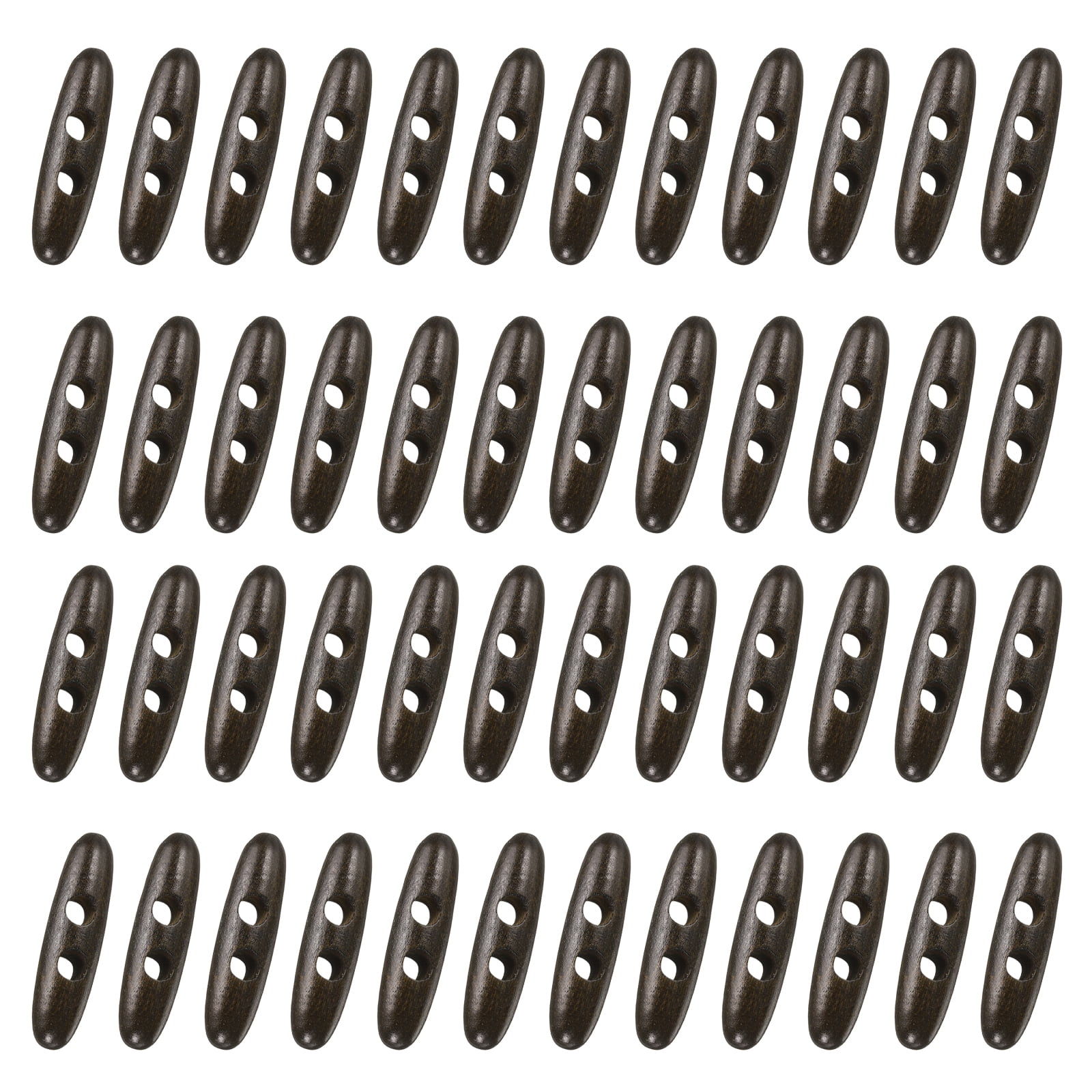 50Pcs Wood Toggle Buttons, 50mm/2Inch Double Holes Olive Shape Sewing ...