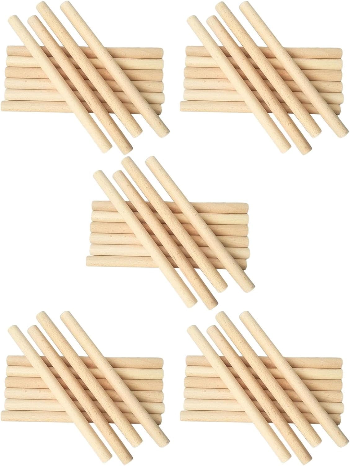 50Pcs Unfinished Round Wood Sticks Wood Crafts Sticks Doweling Rods for ...