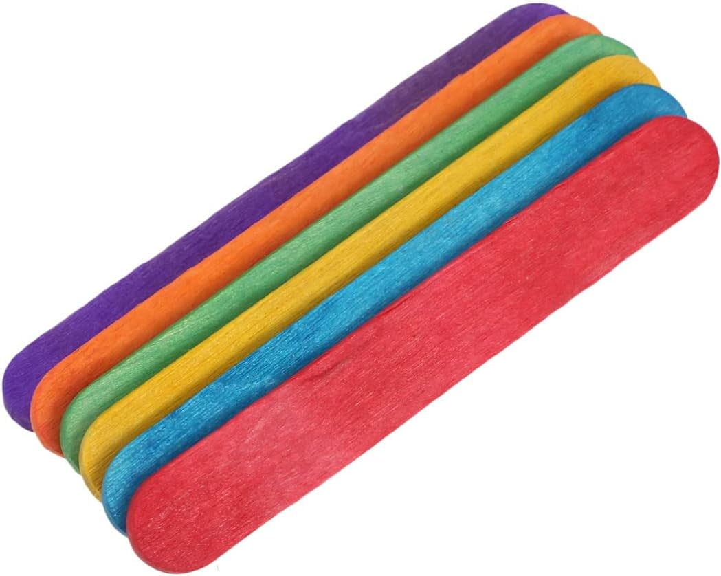 50pcs Ice Cream Sticks Candy Cane Crafts for Kids Colored Popsicle ...