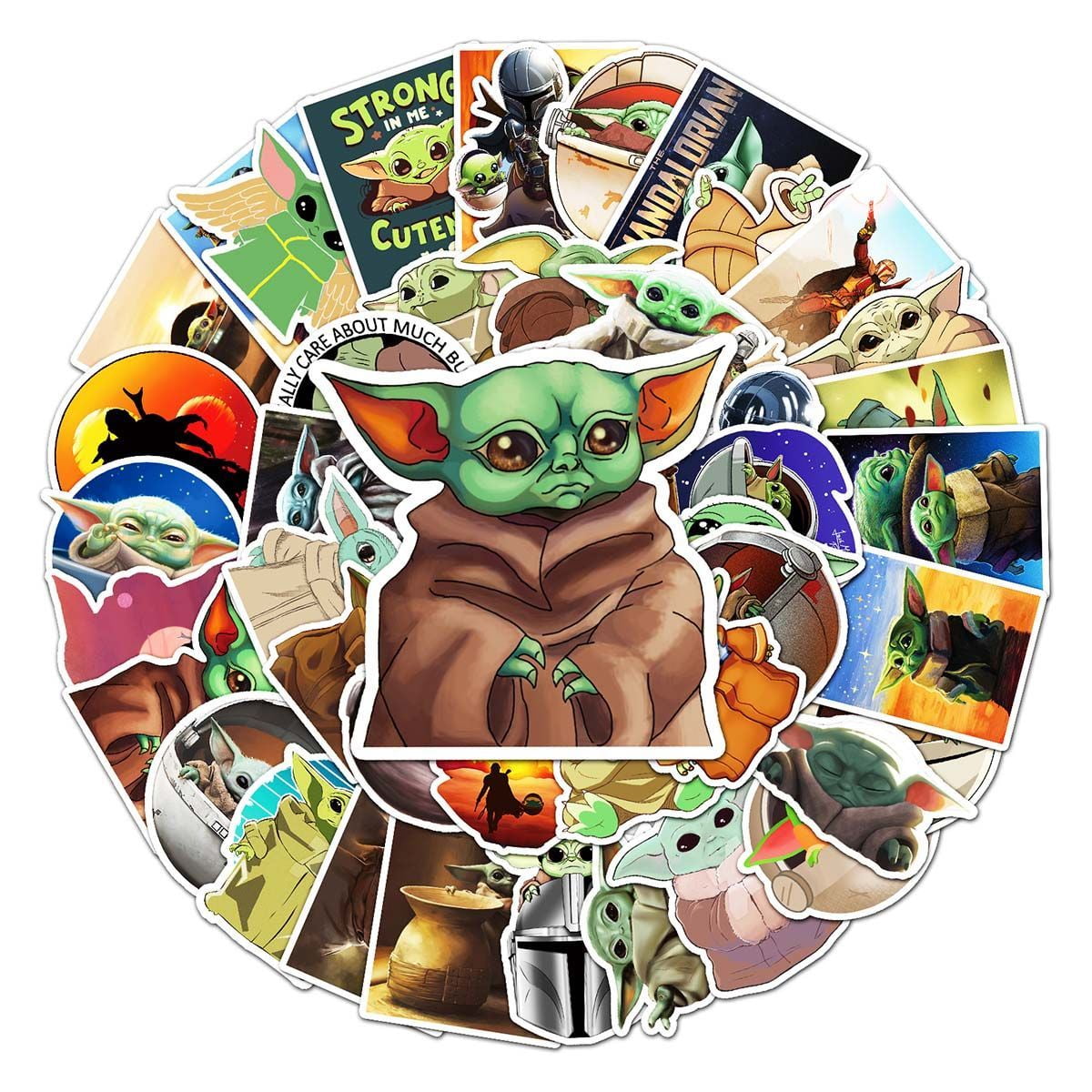 50Pcs Yoda Baby Stickers Colorful Aesthetic VSCO Vinyl/PVC Waterproof ...