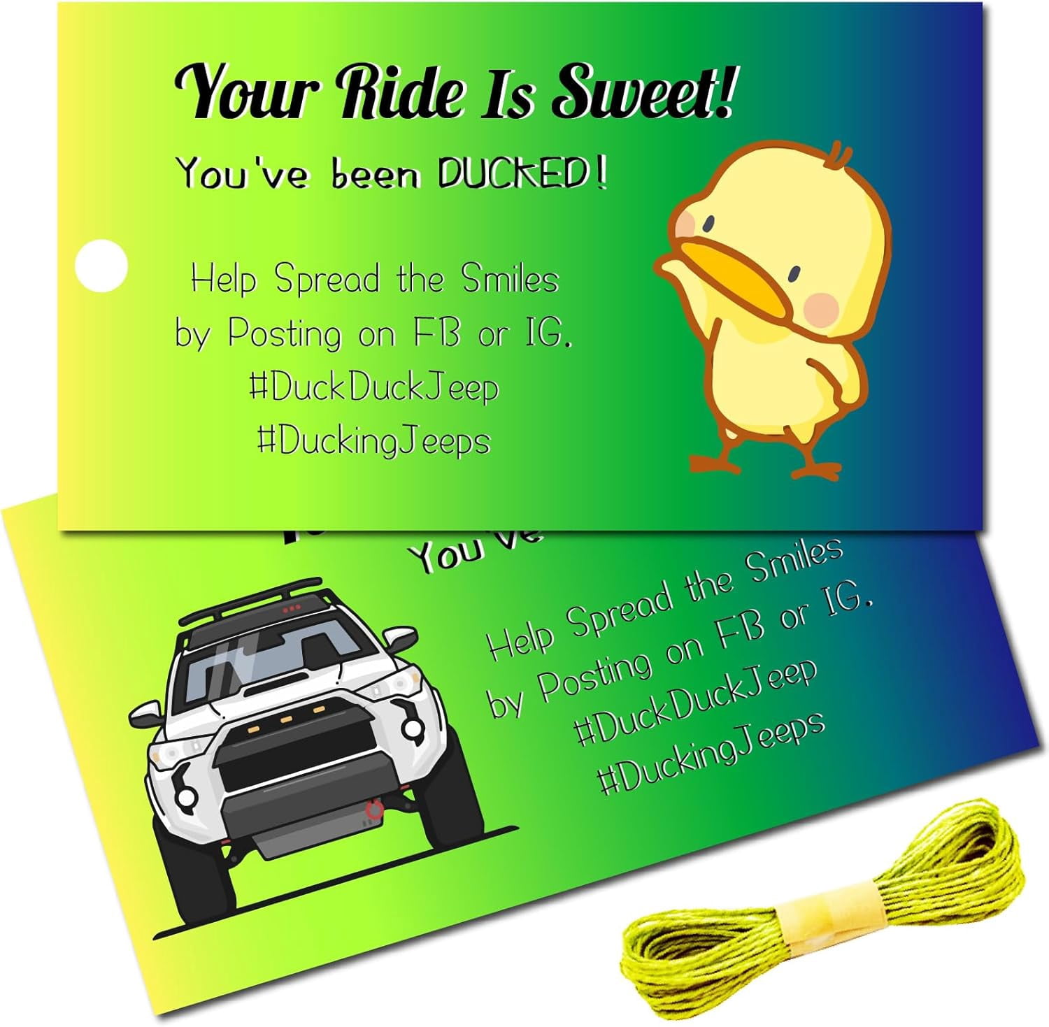 50Pcs You've Been Ducked Cards Duck Tags Card Duck Duck Jeep Tags ...