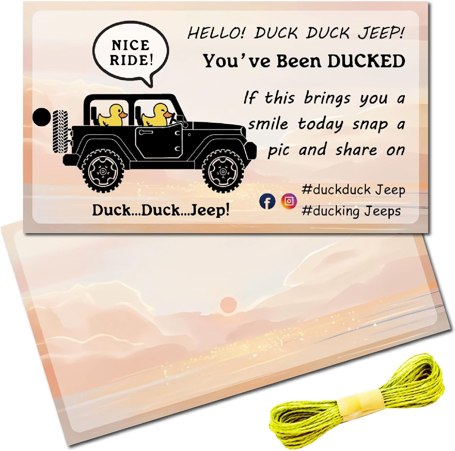 50Pcs You've Been Ducked Cards Duck Tags Card Duck Duck Jeep Tags ...