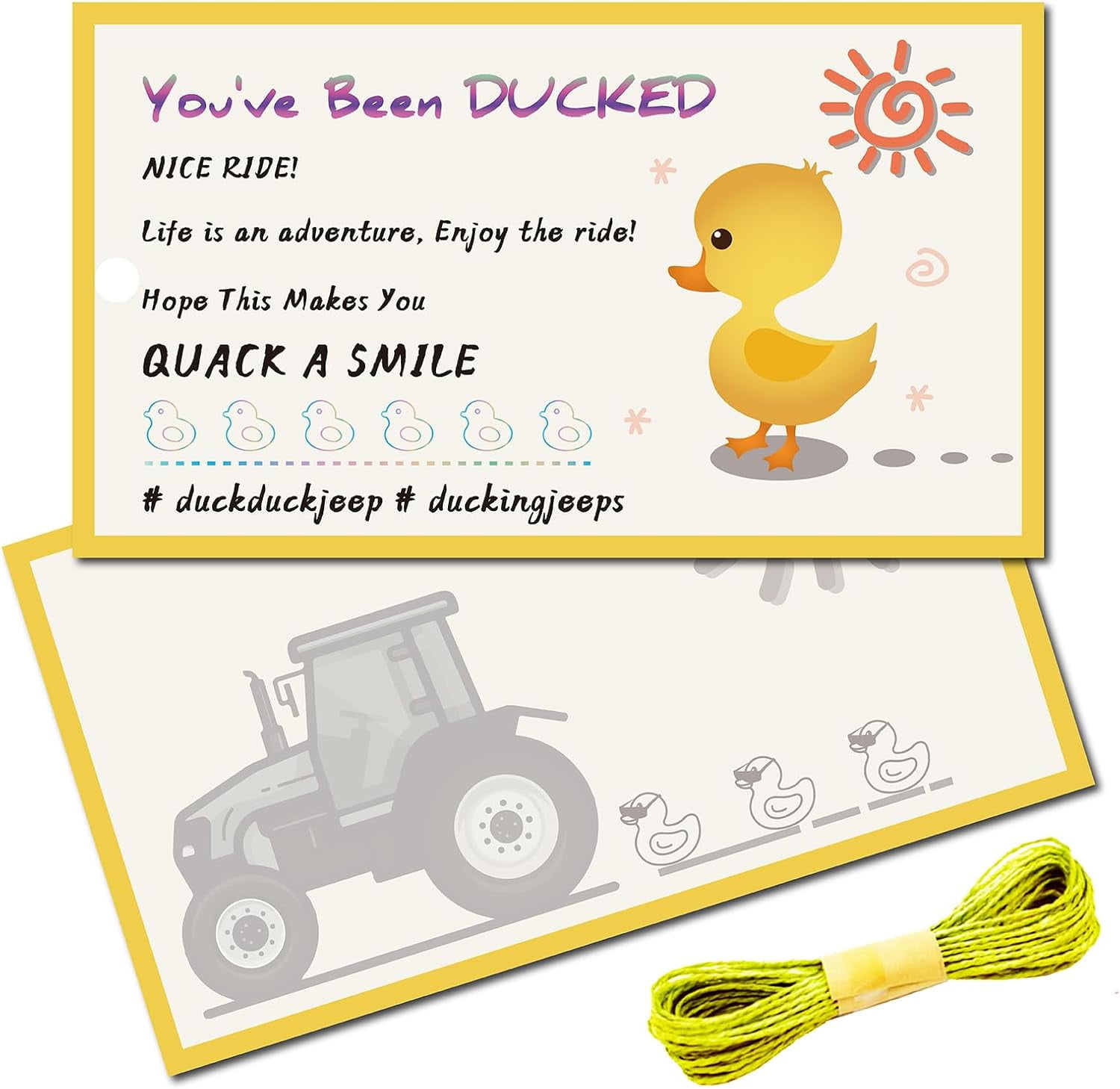 50Pcs You've been Ducked Cards Duck Tags Card Duck Duck Jeep Tags ...