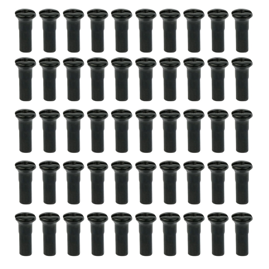 50Pcs/pack Bike Road Bicycles Nipple 12G 13G 14G High Strength Black Silver Spoke Nipple Bike ...