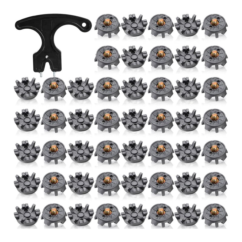 50Piece Golf Spikes, Golf Cleats Replacement with Cleat Spanner, Metal ...