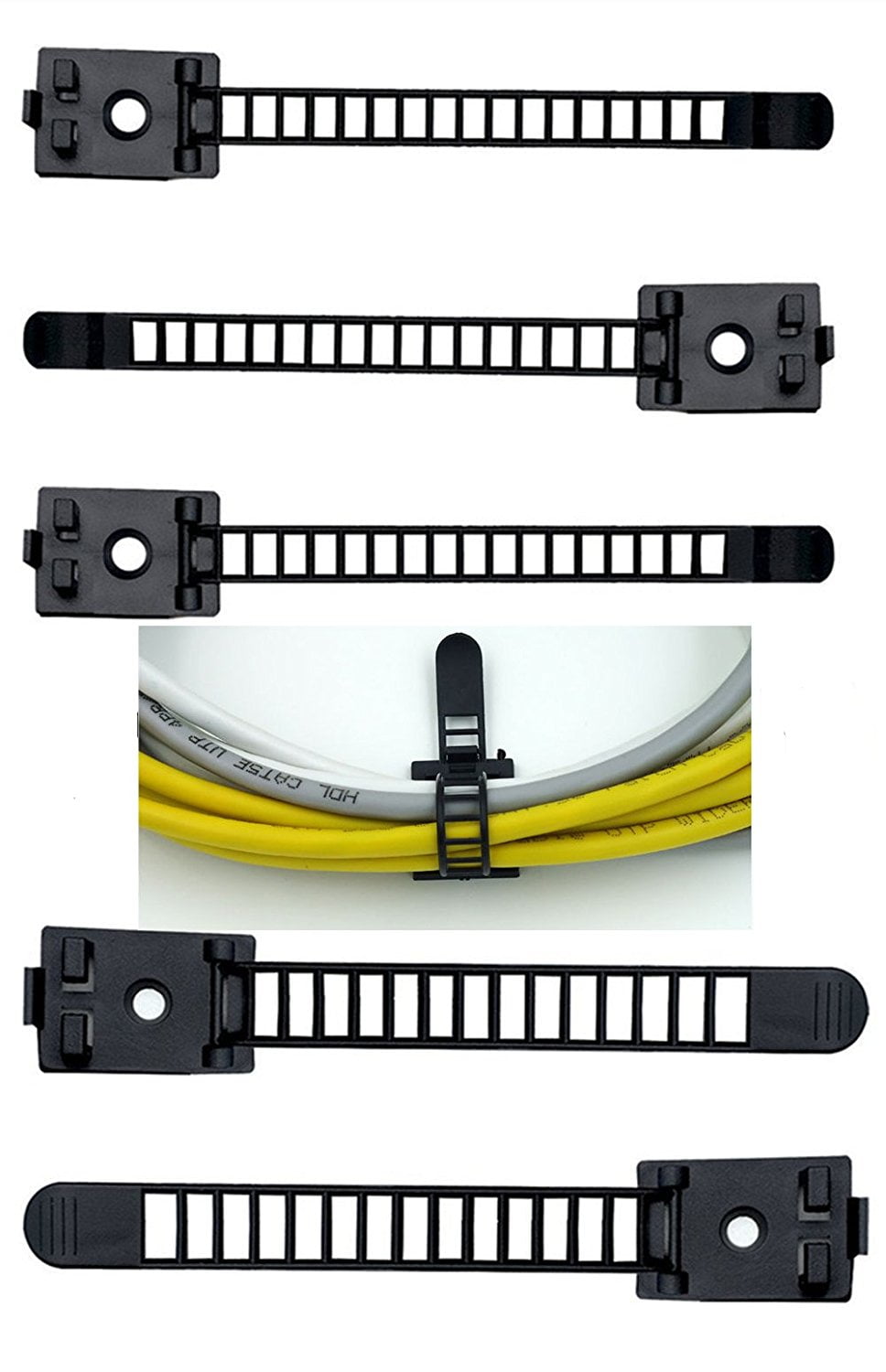 50Pieces Adjustable Cable Clips Self-Adhesive Wire Clips Cord Holder ...