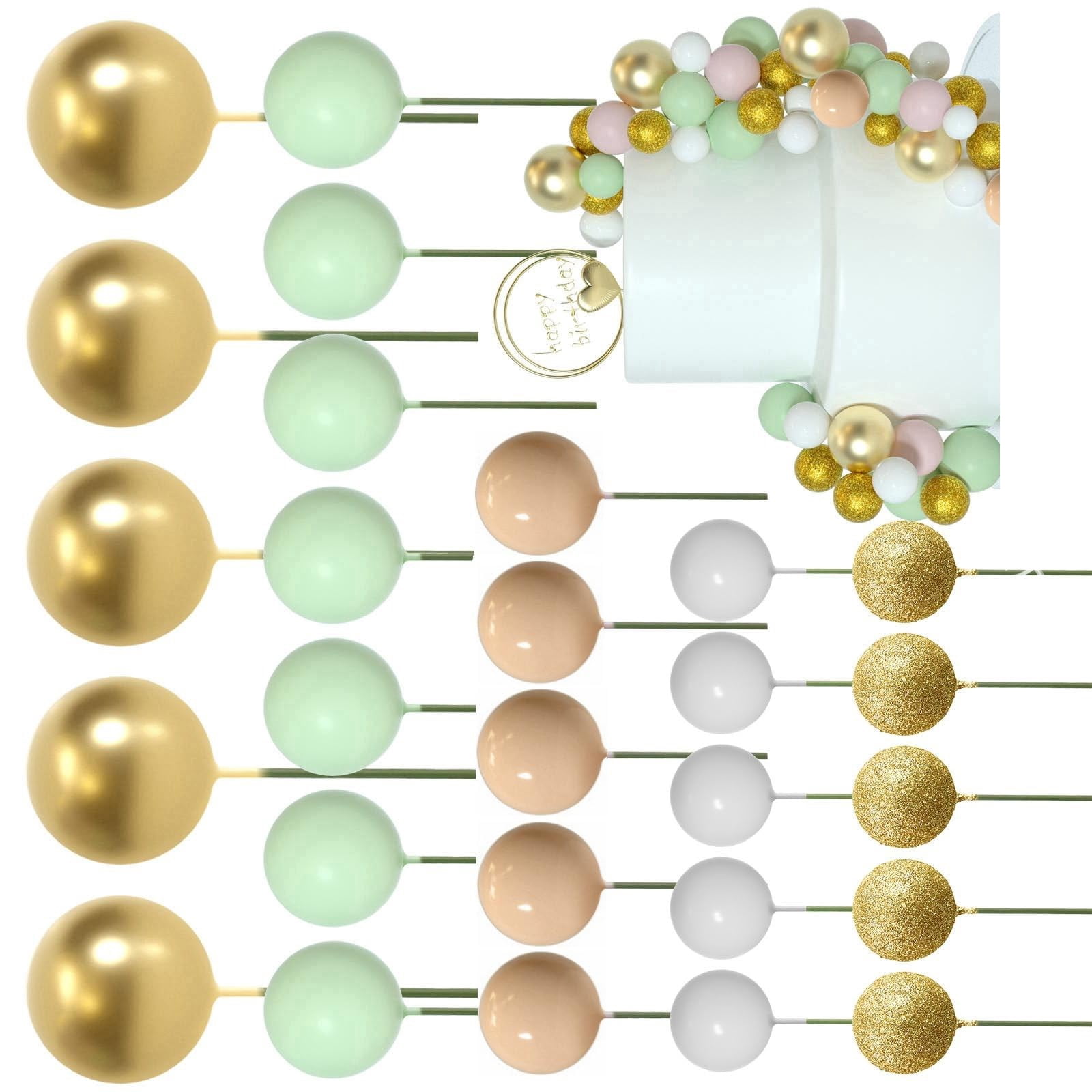 50Pieces Balloon Styles Cake Toppers Set Party Supplies Elegant Cake ...