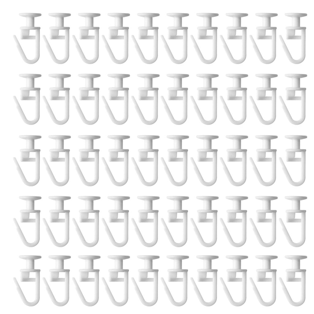 50Pieces PVC Curtain Track Sliders Gliders with Opening Hook for Window ...