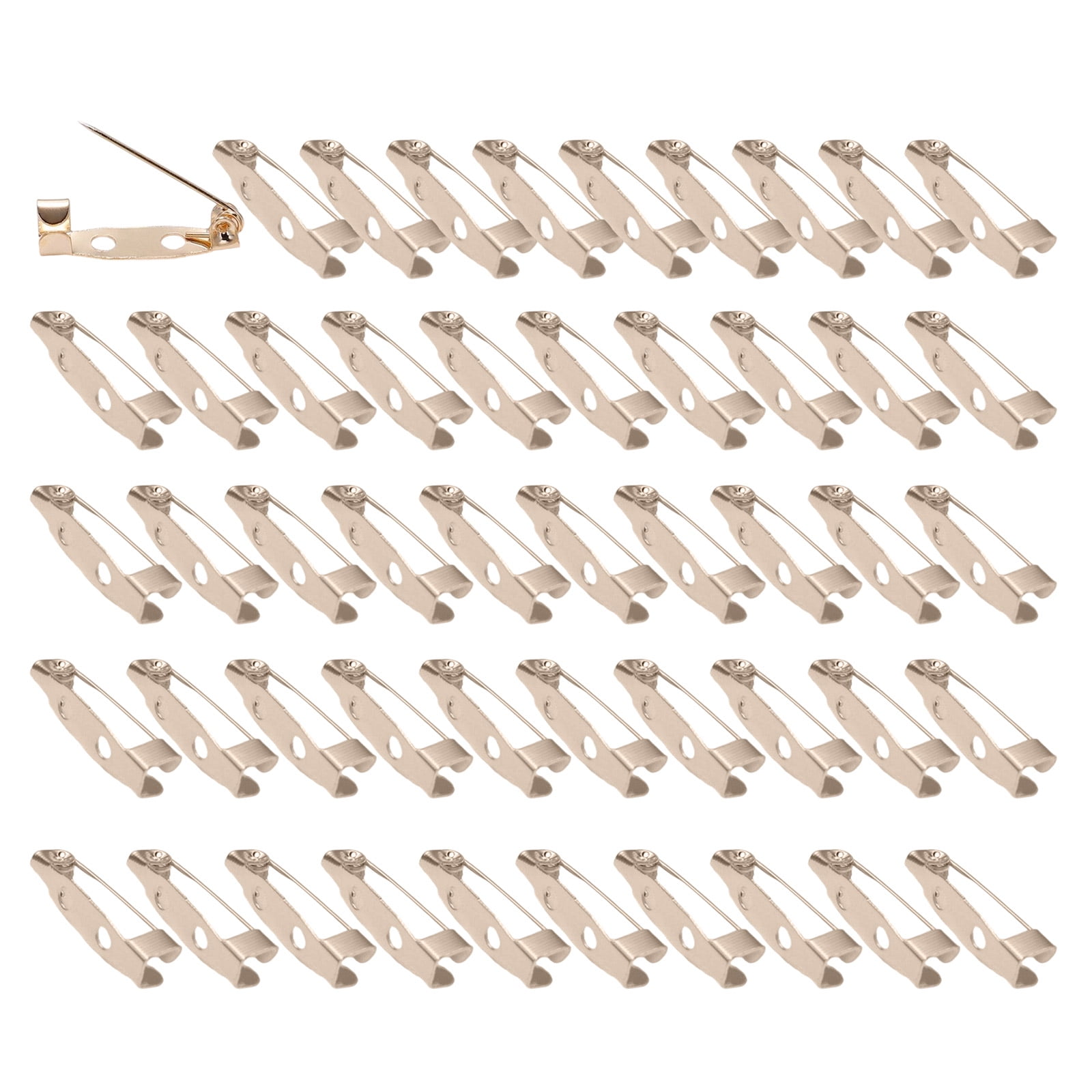 50Pieces Safety Pins Secure Back Clasp with Easy Sewing Holes For Craft ...