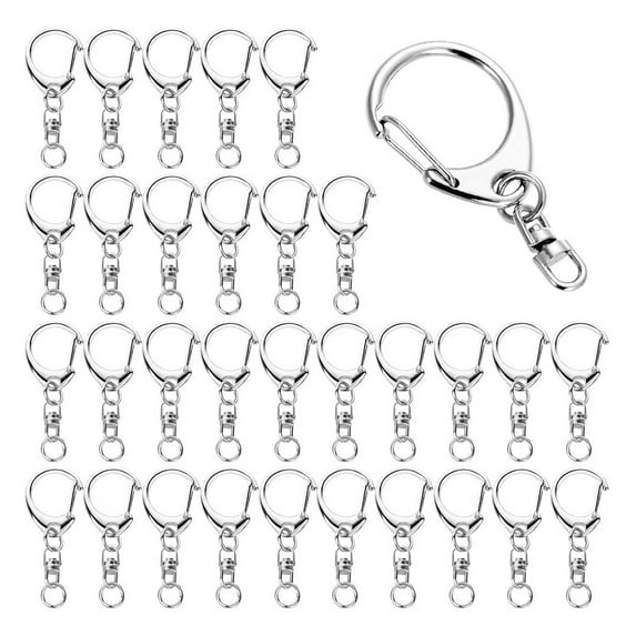 50-Piece Set of Swivel Snap Hooks D Rings Metal Lobster Claw Clasps for ...