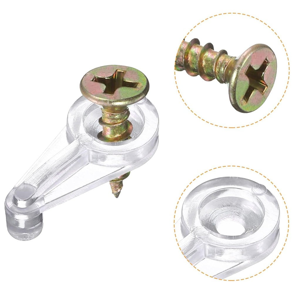 50Set Glass Retainer Clips Kit, 25Mm Plastic Glass Cabinet Clips With ...