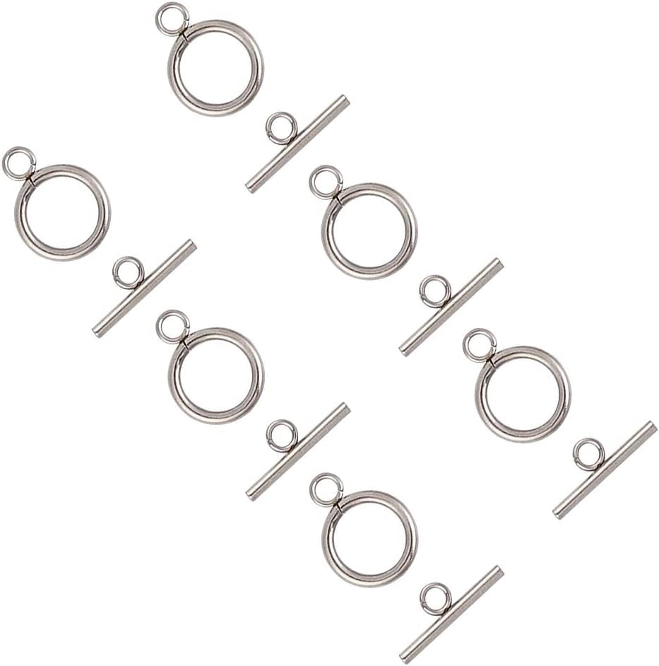 50Sets 304 Stainless Steel Ring Toggle Clasps IQ Toggle Clasps & Tbar ...