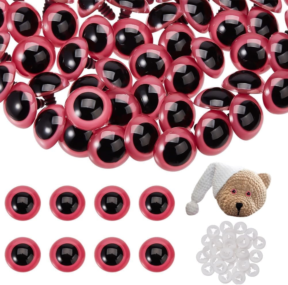 50Sets Flamingo Resin Craft Eyes 24mm Half Round Cartoon Eyes with ...