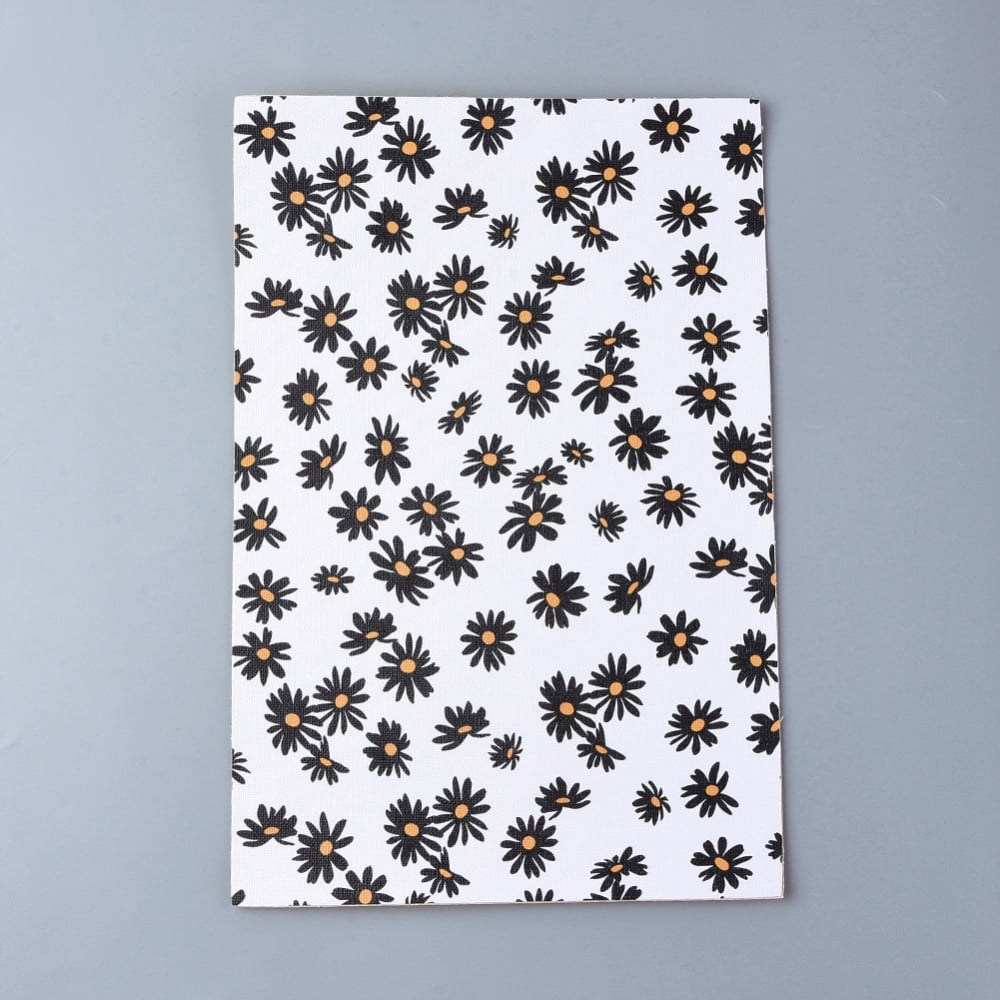 50Sheet PU Leather Fabric Sheet Self-adhesive Fabric Rectangle Daisy ...