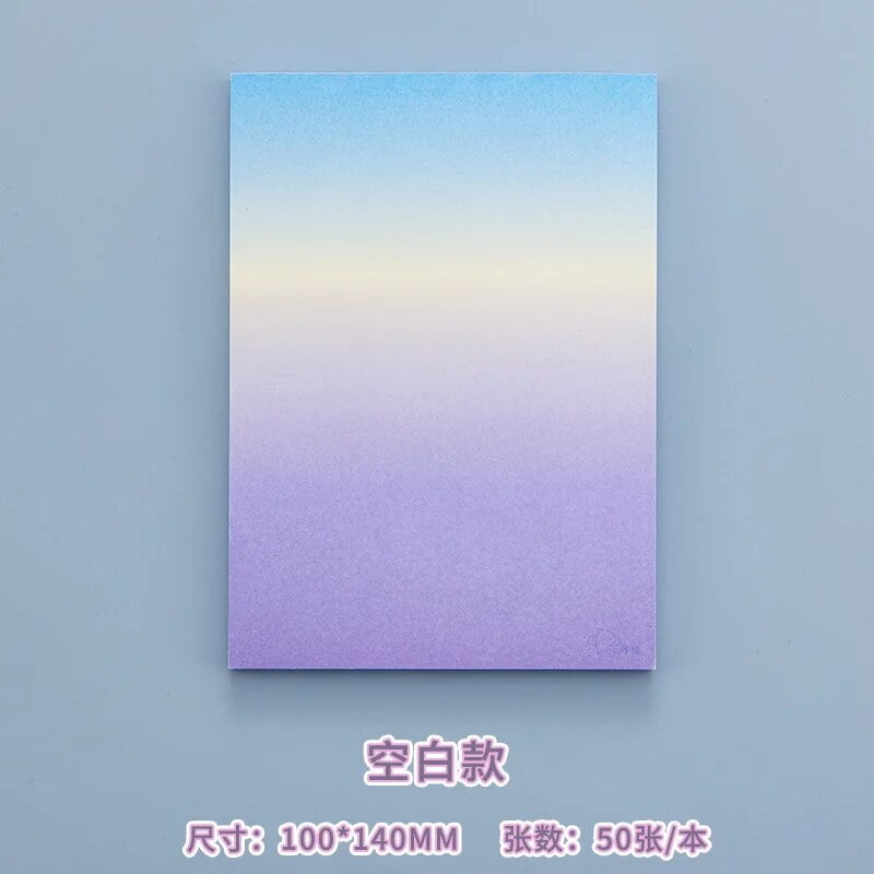 50Sheet Purple Gradient Tearable Note Pad Non-sticky Plan Message Memo ...