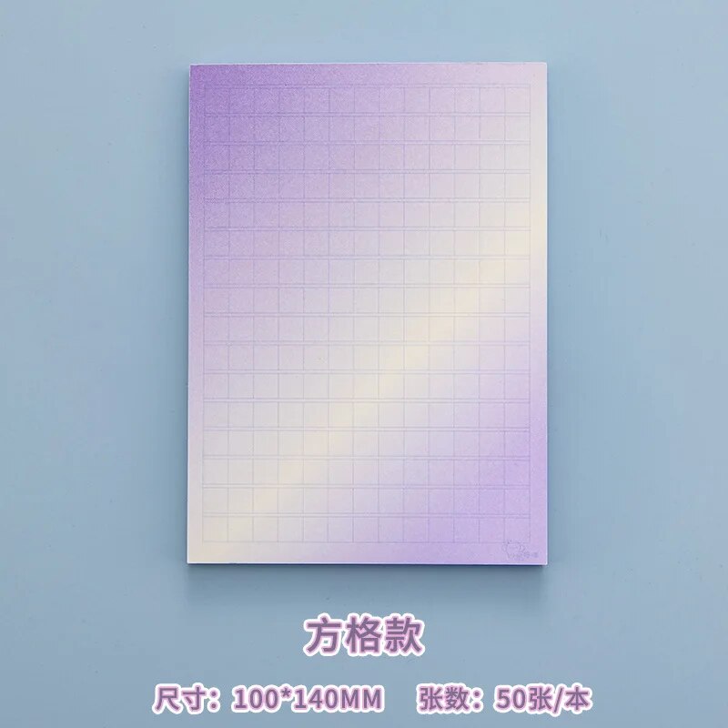 50Sheet Purple Gradient Tearable Note Pad Non-sticky Plan Message Memo ...