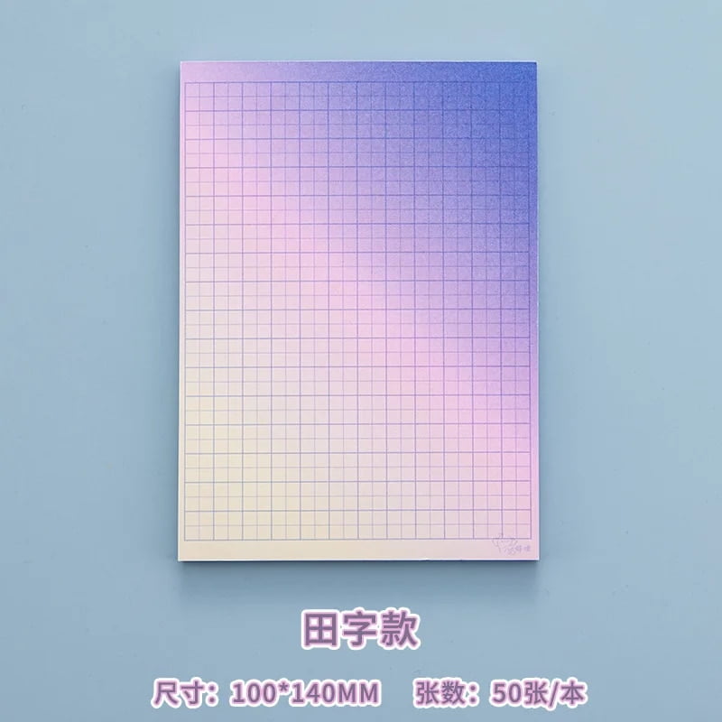 50Sheet Purple Gradient Tearable Note Pad Non-sticky Plan Message Memo ...