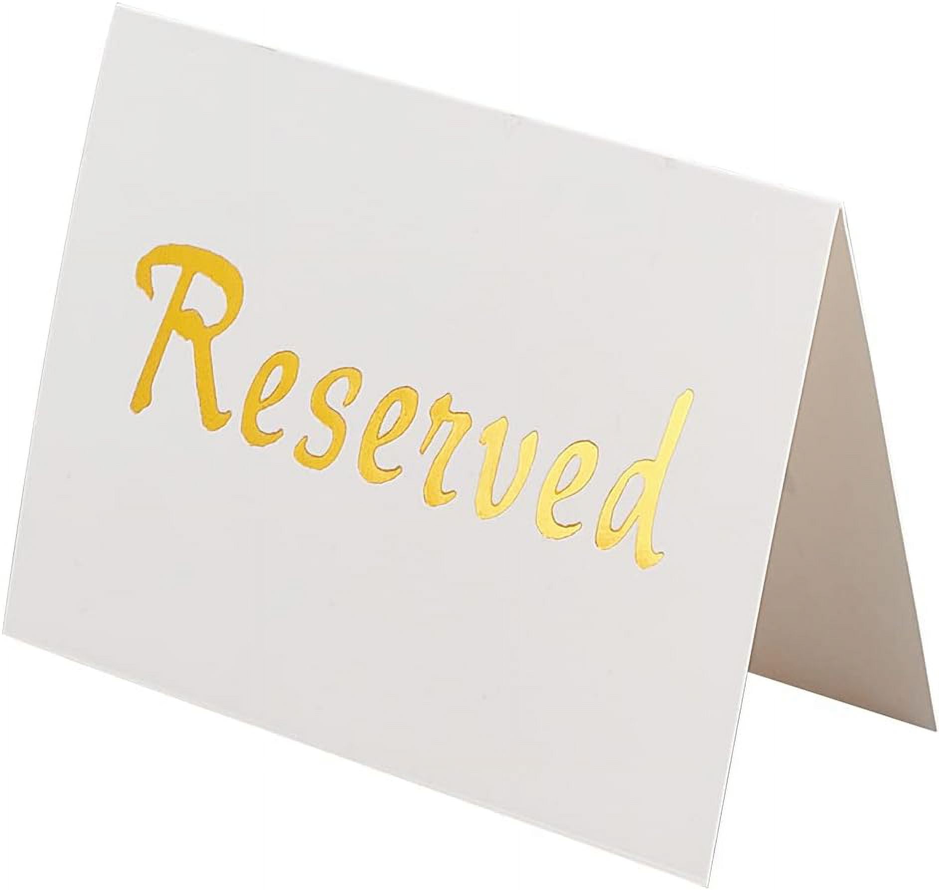 50Sheets Gold Reserved Table Signs Paper Reserved Signs Reserved Sign ...