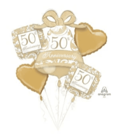 50TH ANNIVERSARY Balloon BOUQUET Kit • Party Supplies Decorations Foil ...