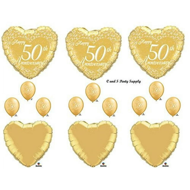 50TH GOLDEN ANNIVERSARY Balloons Birthday party Decoration Supplies ...