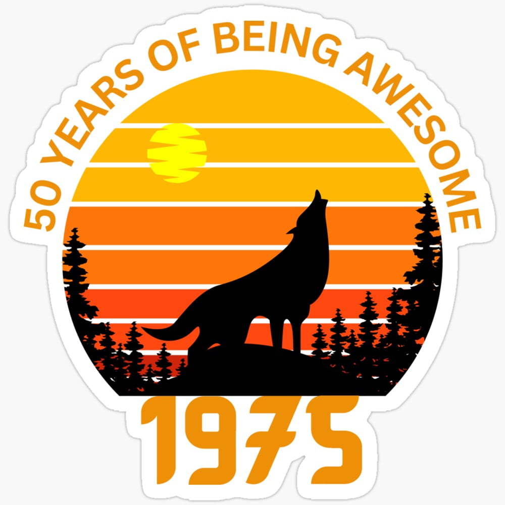 50Th Birthday 1975 Sticker Phone Decal Water Bottle Stickers Car Decals ...