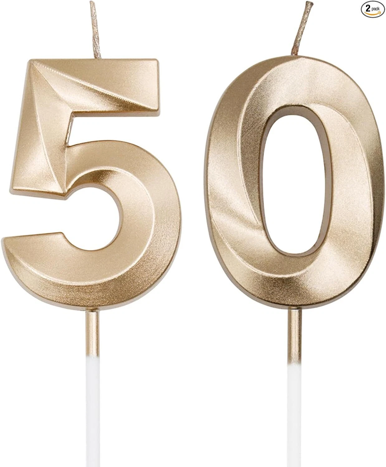 50Th Birthday Candles For Cakes, Number 50 Candle Cake Cupcake Topper ...