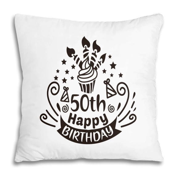 50Th Birthday Gift Cake 50Th Happy Birthday Pillow - Walmart.com