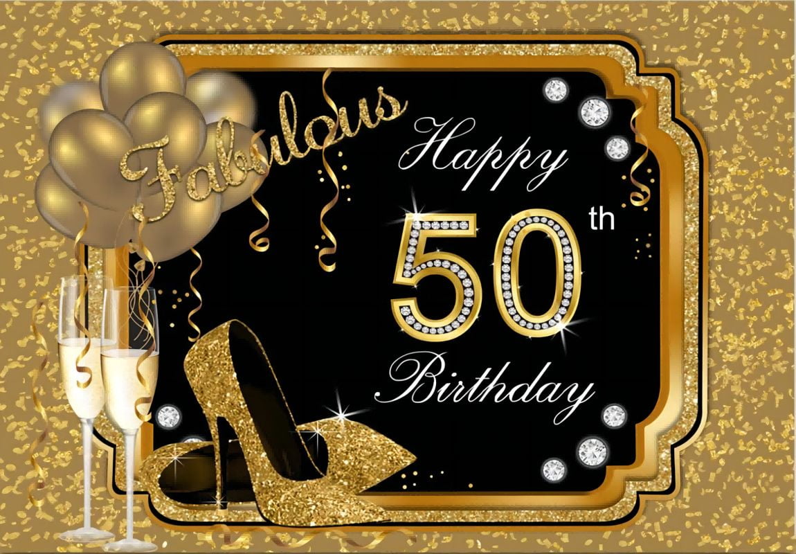 50Th Birthday Photo Booth Photography Backdrop Birthday Party Banner ...