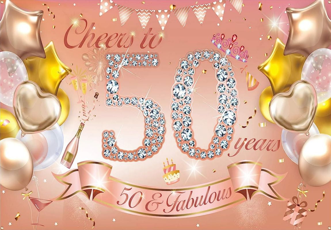 50Th Birthday Photo Booth Photography Backdrop Birthday Party Banner ...