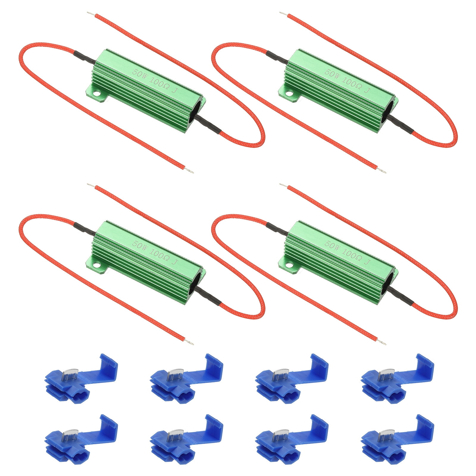 50W 100 Ohm Aluminum Shell Resistor 4Pcs Aluminum Housing Resistor with ...
