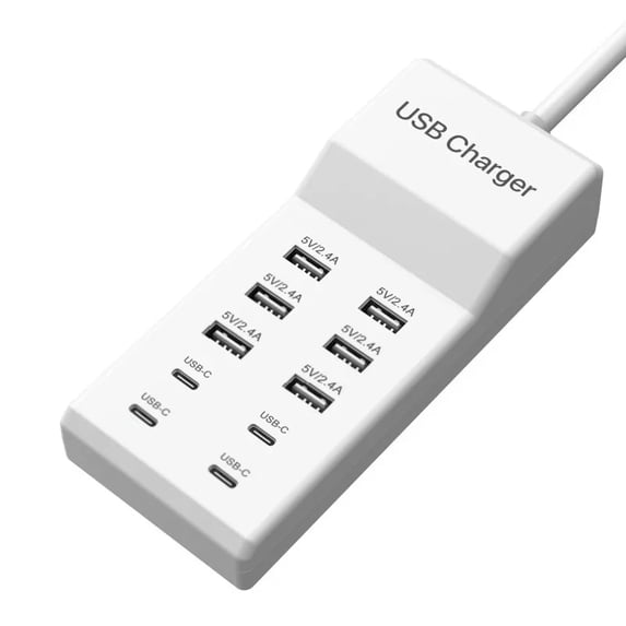 50W/10A 10-Ports USB Charging Station Multi Port Hub Charger for ...