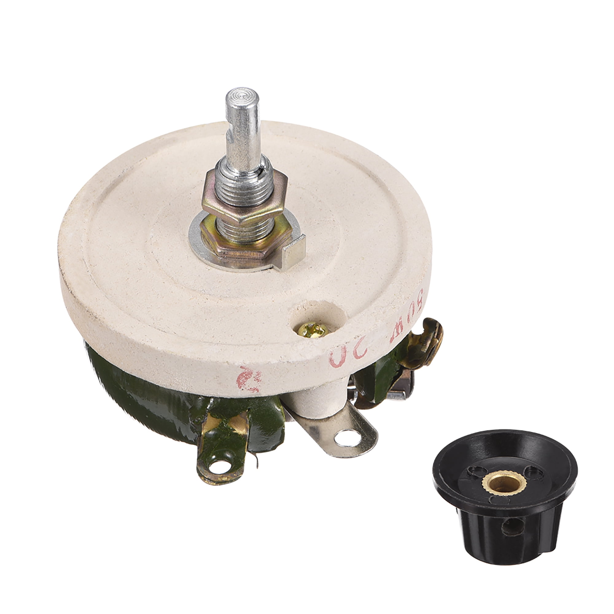 50W 20R Ohm Wirewound Ceramic Potentiometer Variable Rheostat Resistor ...