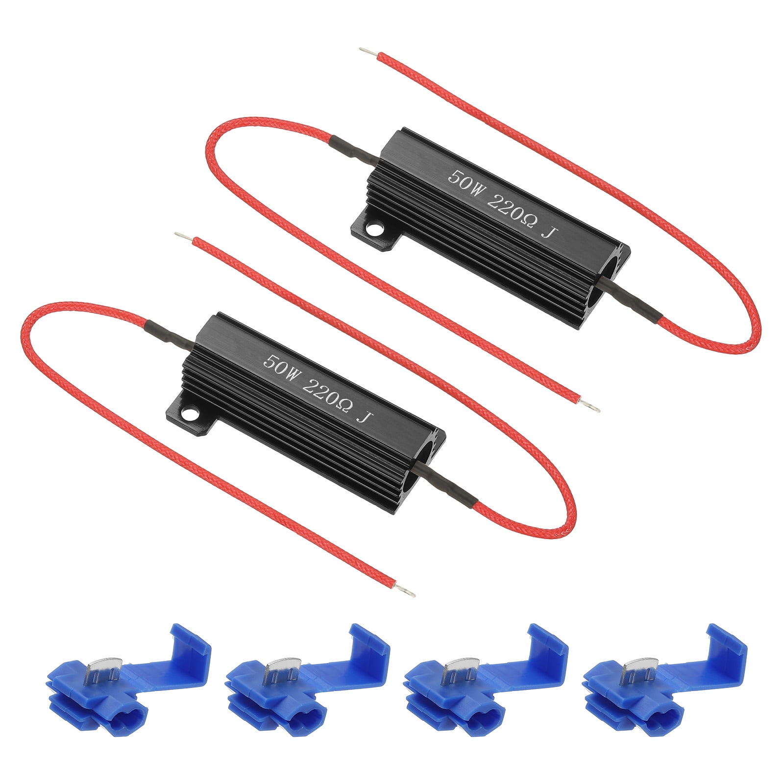50W 220 Ohm Aluminum Shell Resistor 2Pcs Aluminum Housing Resistor with ...
