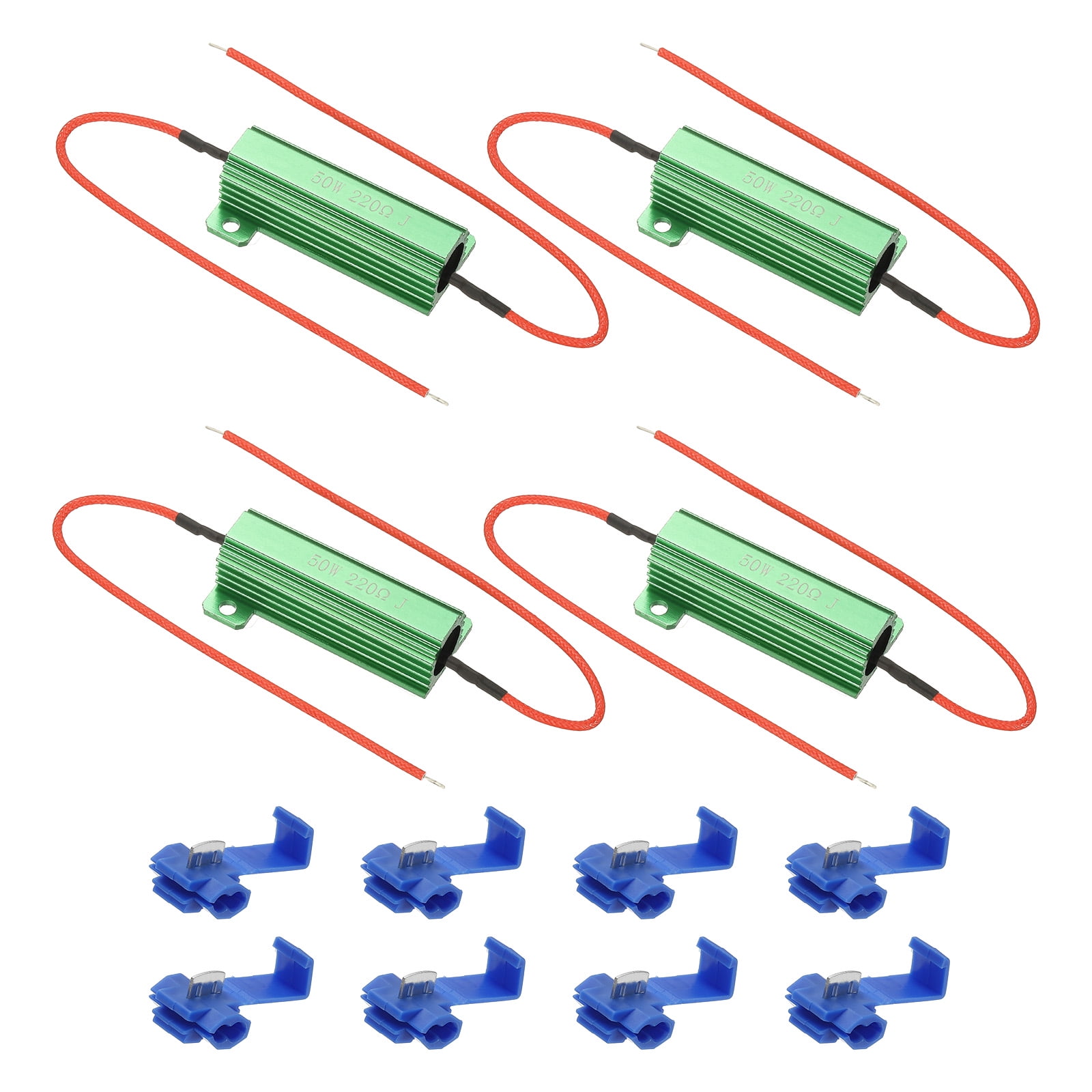 50W 220 Ohm Aluminum Shell Resistor 4Pcs Aluminum Housing Resistor with ...