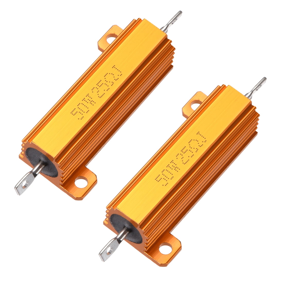 50W 25 Ohm Aluminium Housing Chassis Mount Wirewound Power Resistor ...