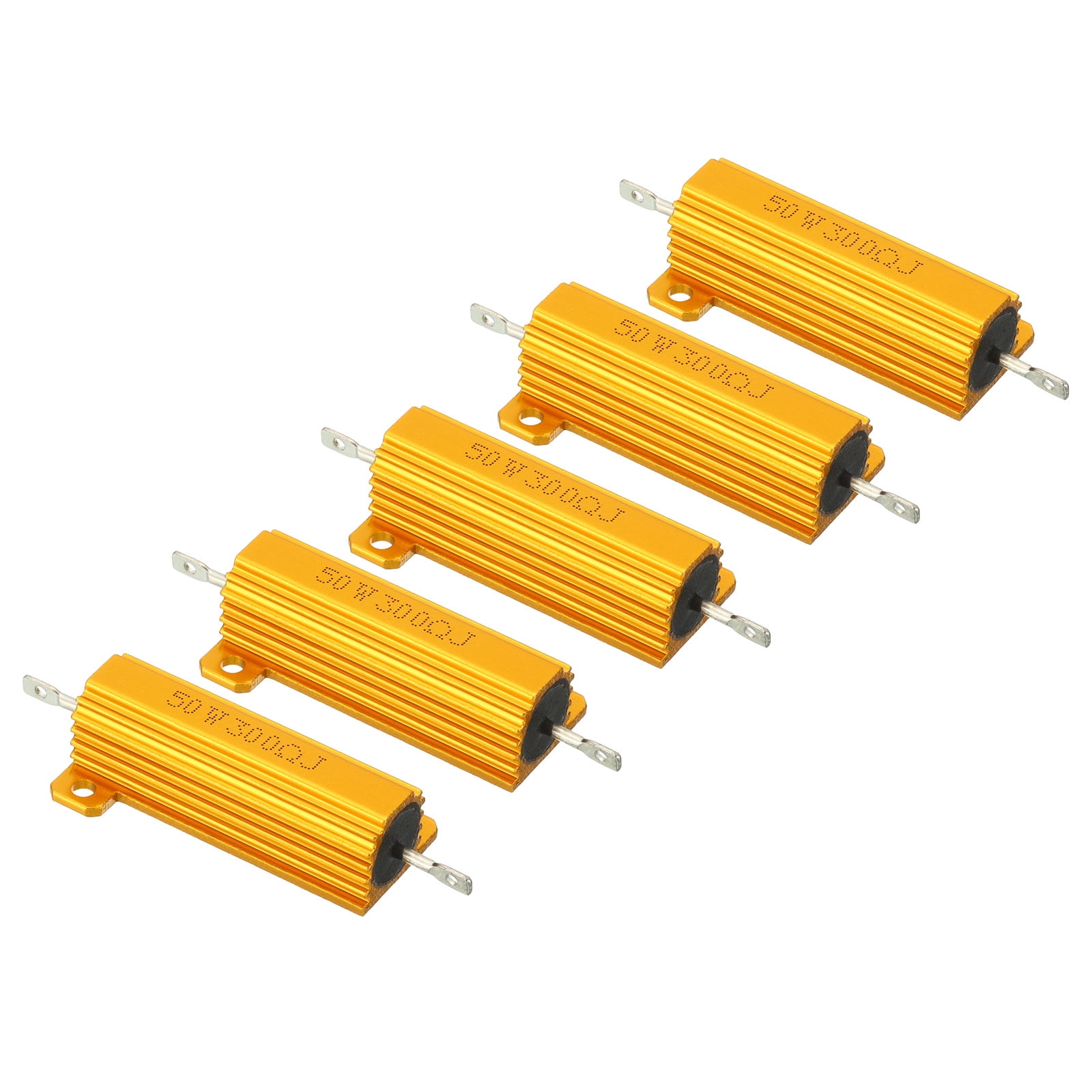 50W 300 Ohm Aluminum Shell Resistor, 5 Pack Aluminum Housing Resistor ...