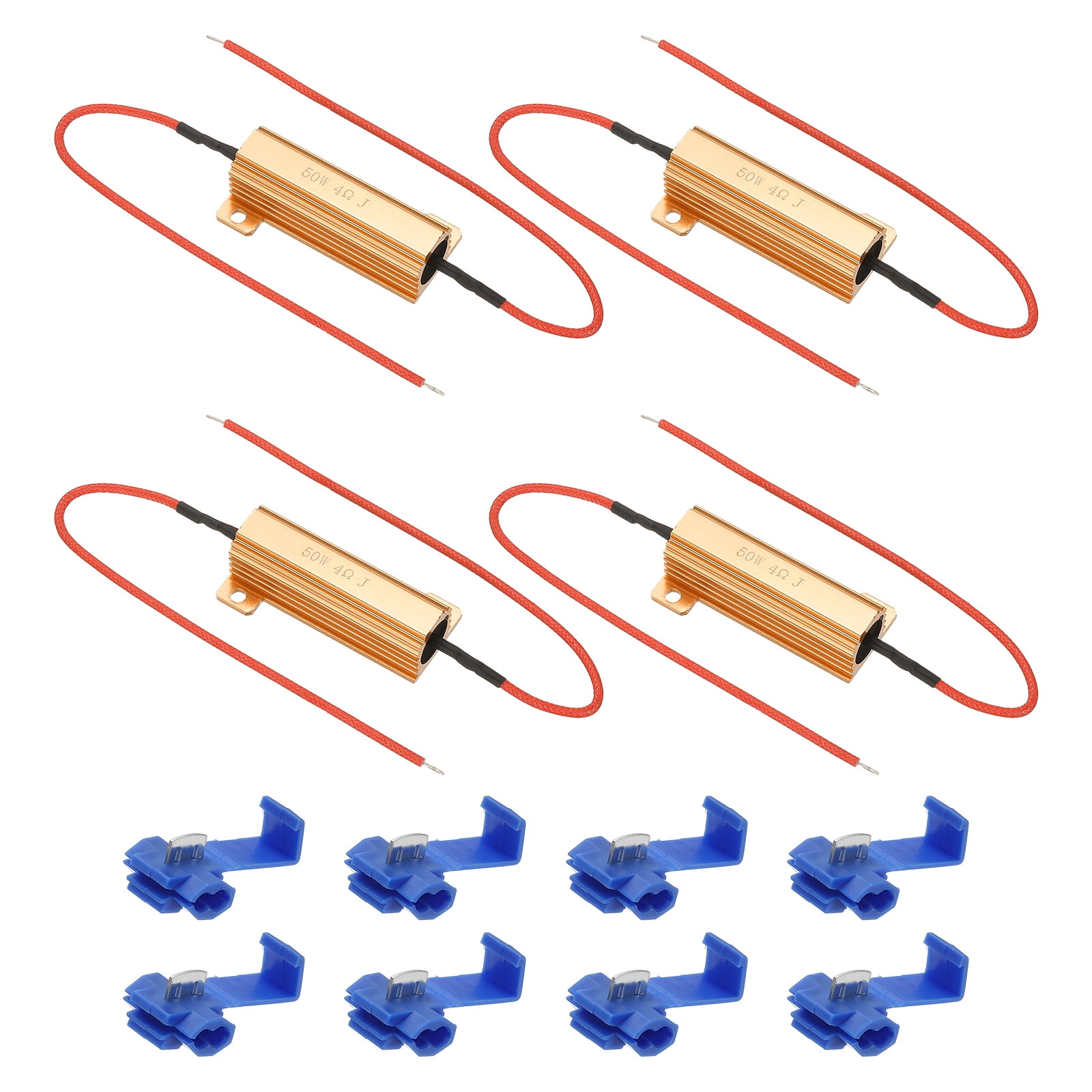 50W 4 Ohm Aluminum Shell Resistor 4Pcs Aluminum Housing Resistor with ...