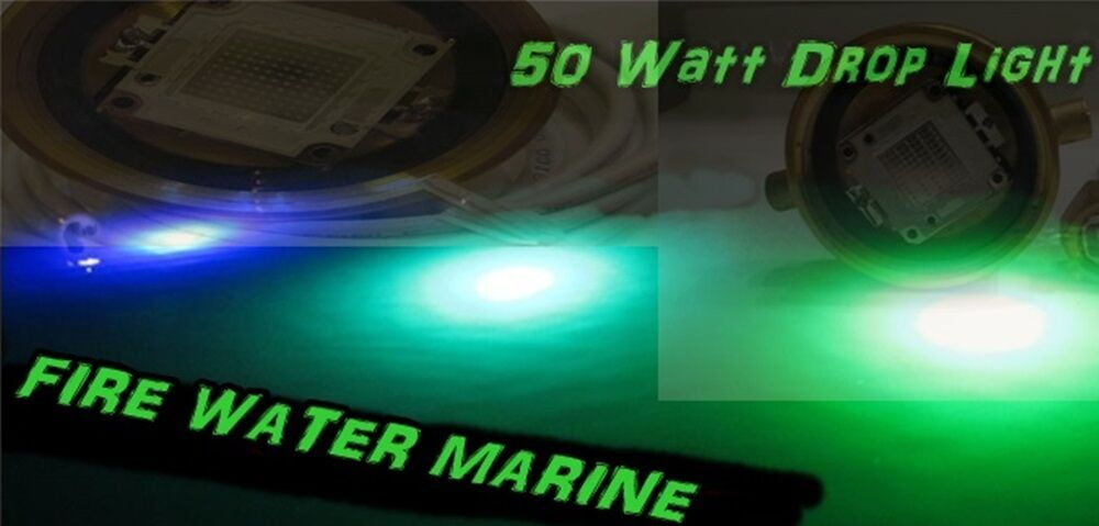 50W 4000 LUMEN LED UNDERWATER DROP LIGHT BOAT DOCK PIER FISHING GREEN ...