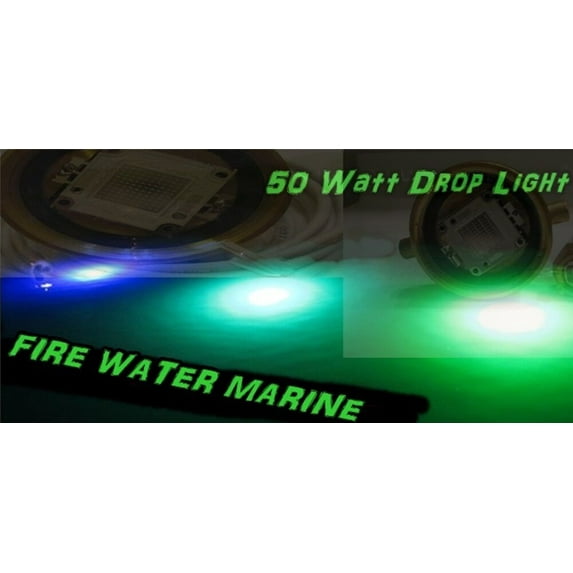 50W 4000 LUMEN LED UNDERWATER DROP LIGHT BOAT DOCK PIER FISHING GREEN BLUE WHITE - Walmart.com