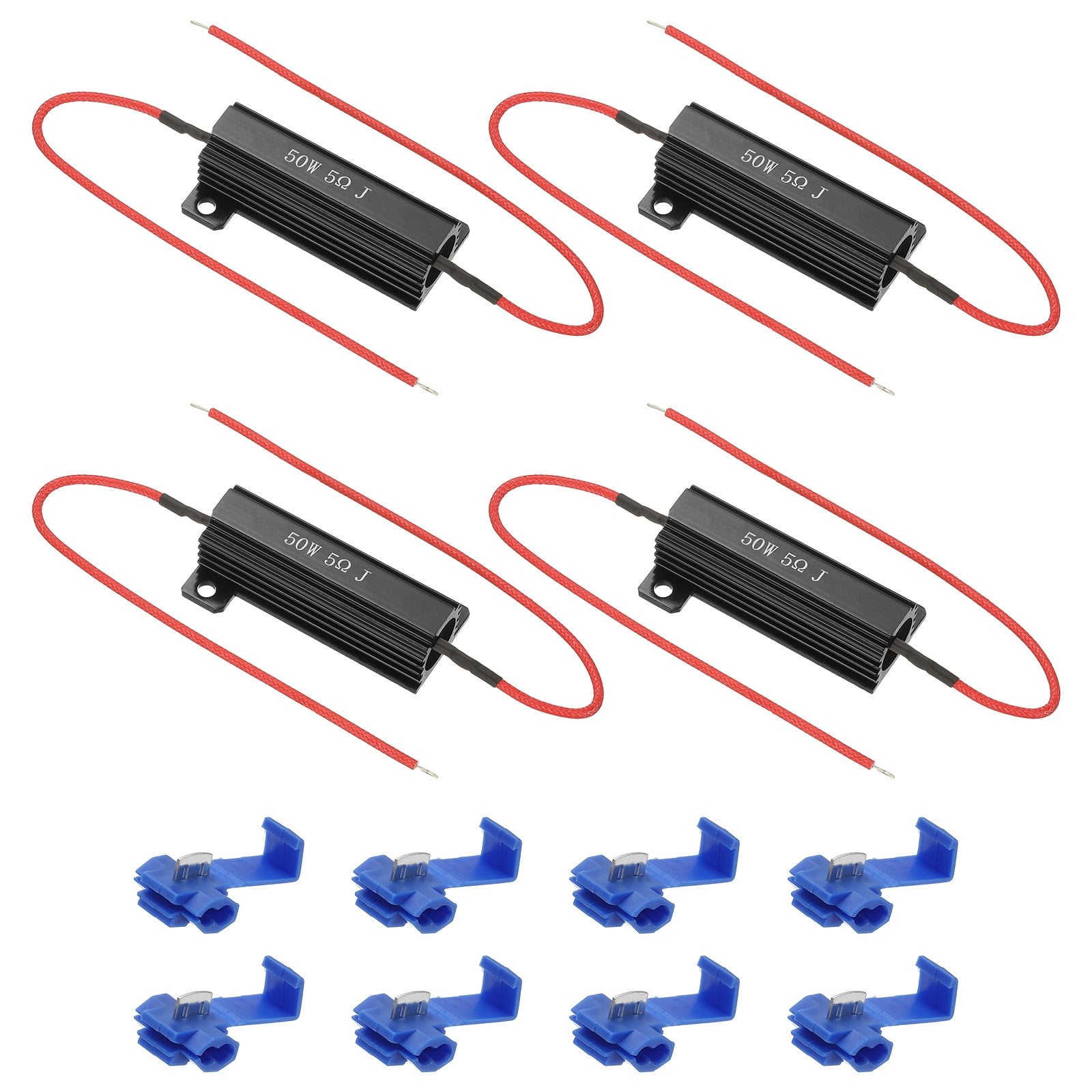 50W 5 Ohm Aluminum Shell Resistor 4Pcs Aluminum Housing Resistor with ...