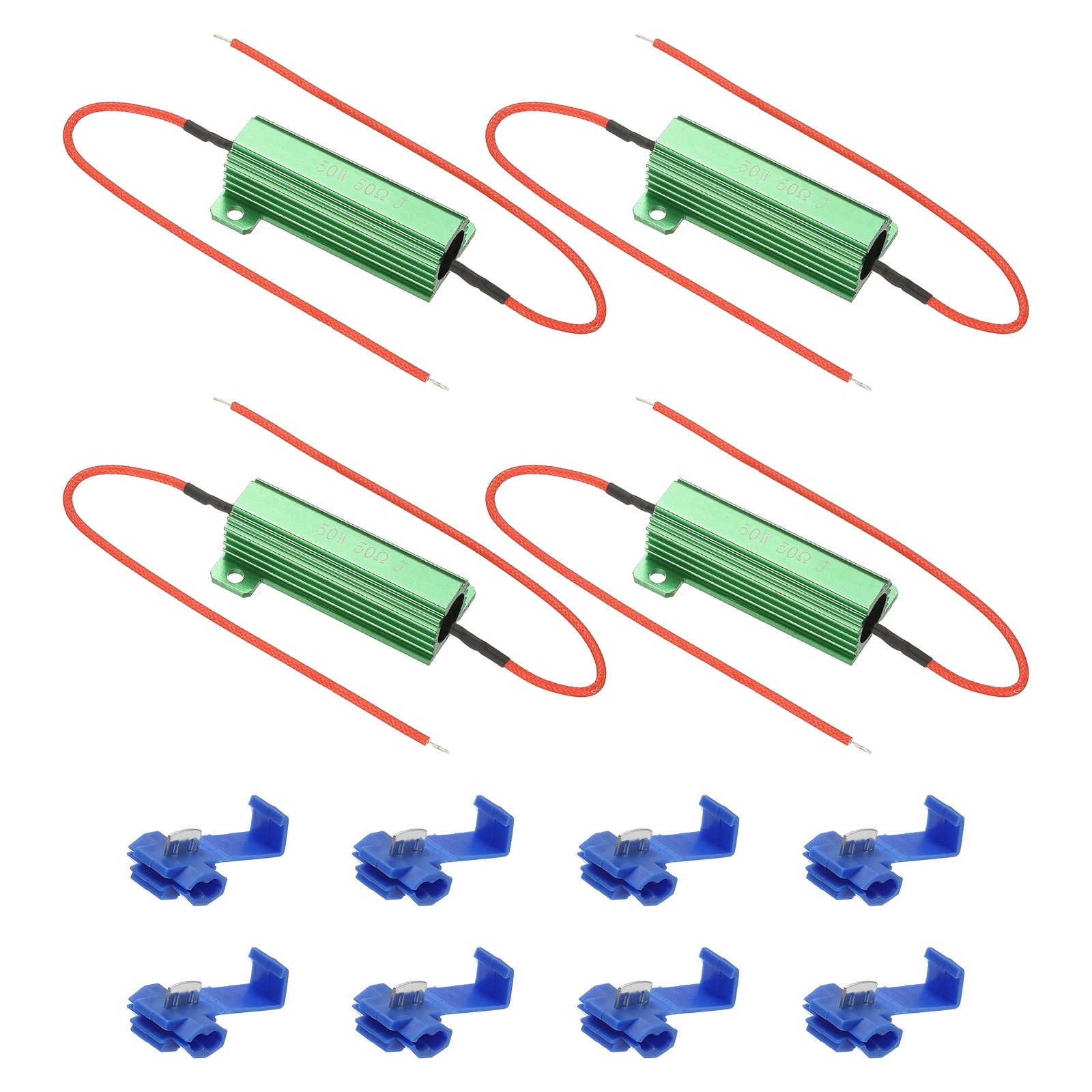 50W 50 Ohm Aluminum Shell Resistor 4Pcs Aluminum Housing Resistor with ...
