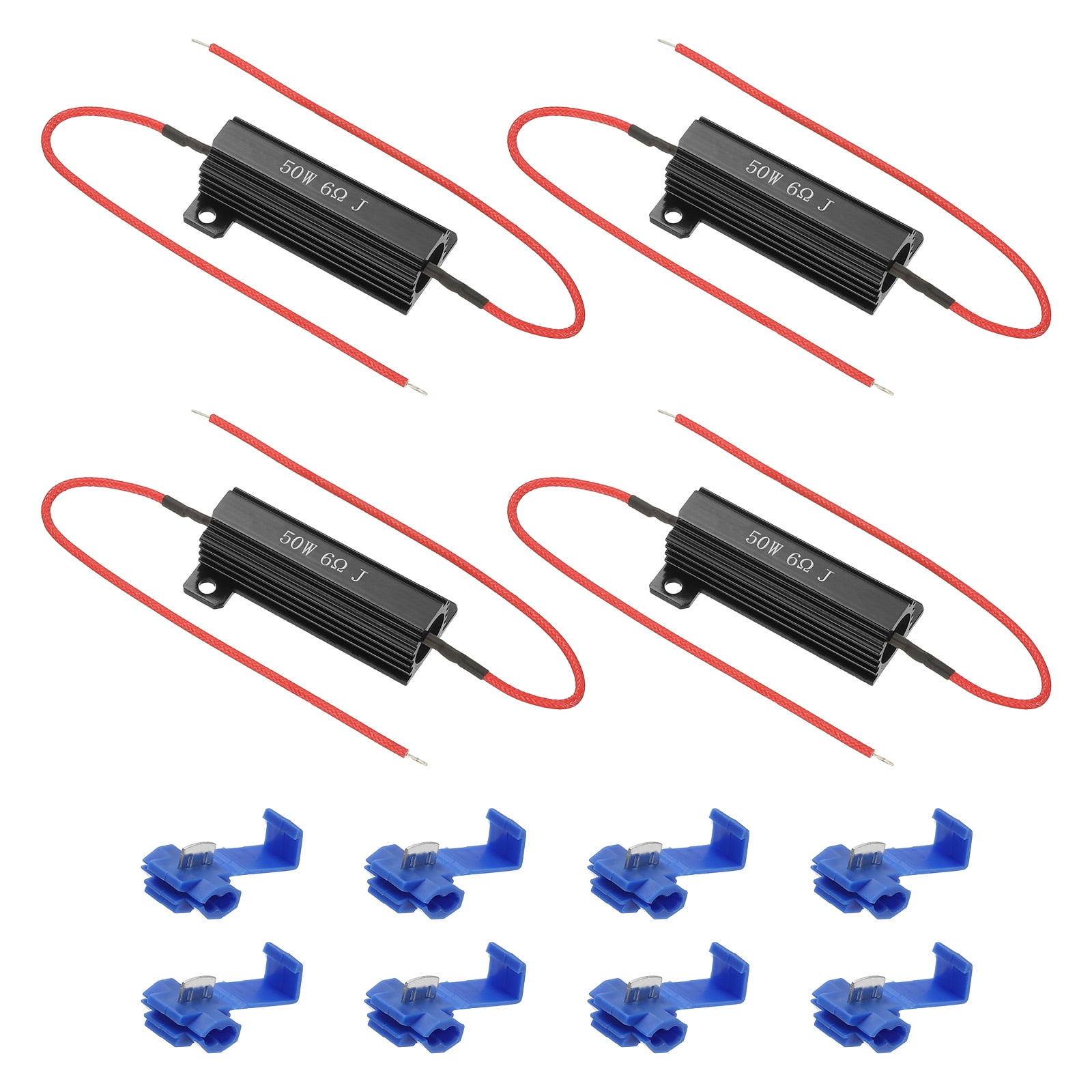 50W 6 Ohm Aluminum Shell Resistor 4Pcs Aluminum Housing Resistor with ...