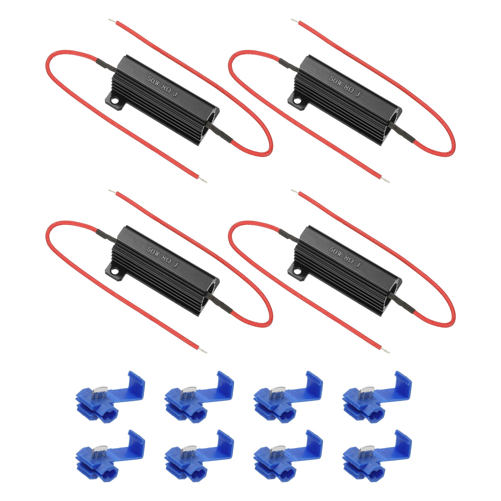 50W 8 Ohm Aluminum Shell Resistor 4Pcs Aluminum Housing Resistor with ...