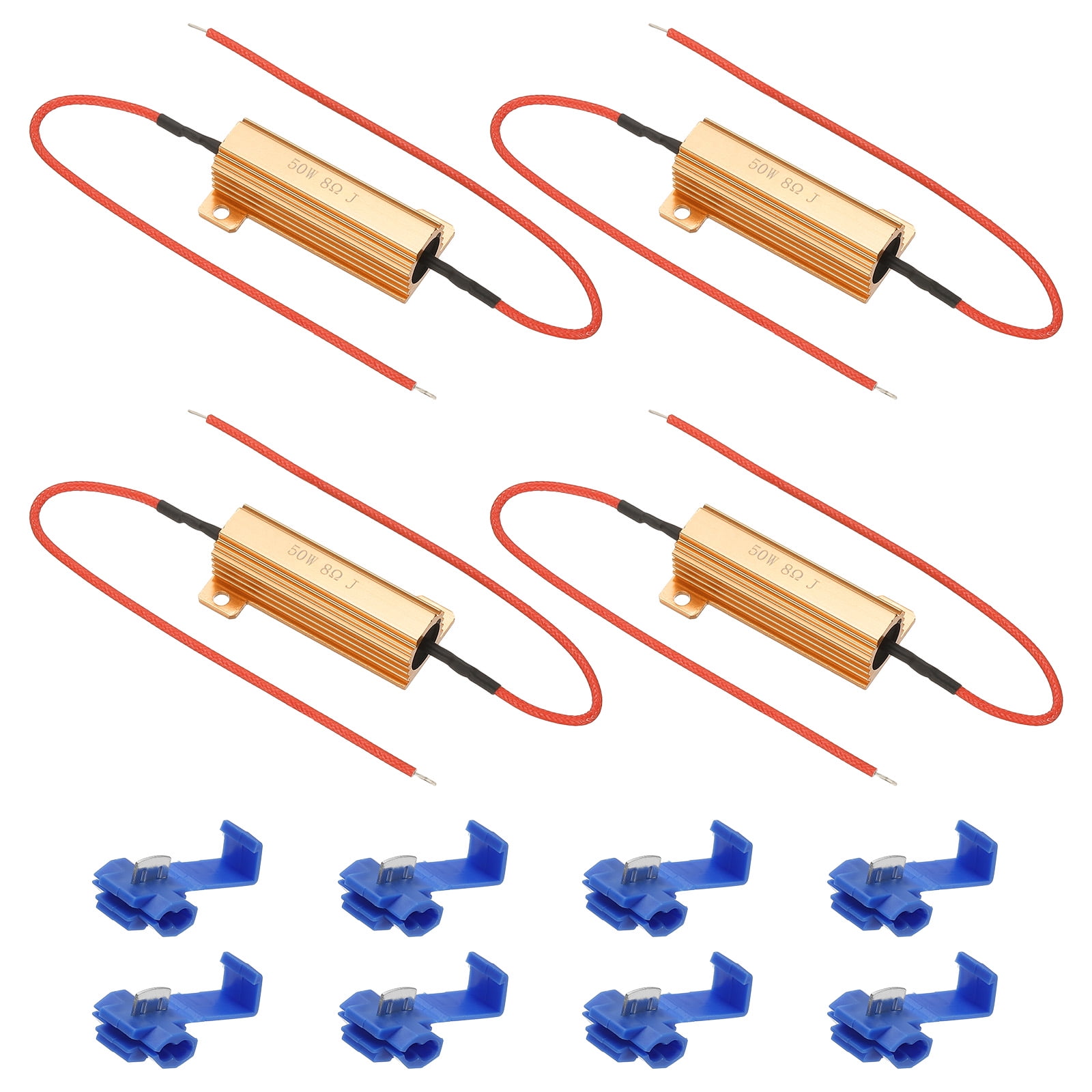 50W 8 Ohm Aluminum Shell Resistor 4Pcs Aluminum Housing Resistor with ...