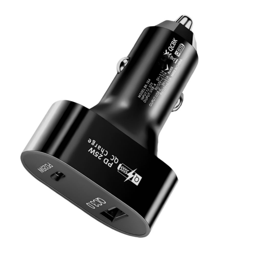 50W Car Charging Adapter with 1xType C and Standard 1xUSB A Port for 2 ...