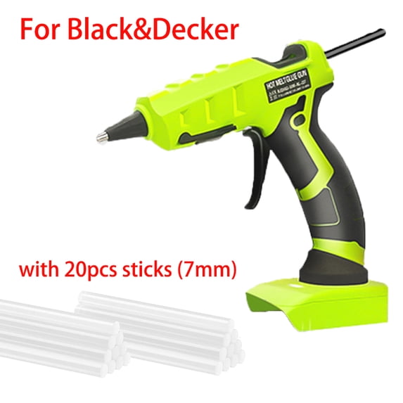 50W Cordless Hot Glue Gun Suitable for Black and Decker 20V Battery Use ...