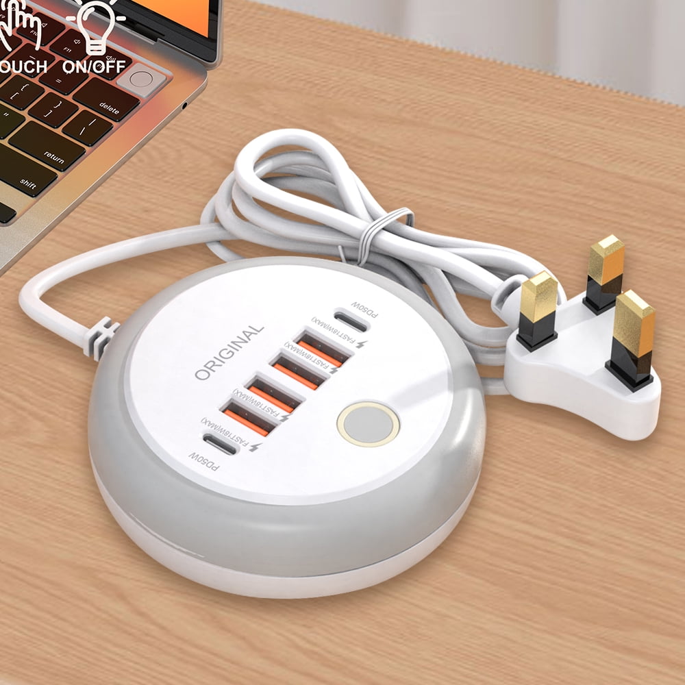 50W Fast Charger Power Strip MultiPort USB C Socket Type C Wall Charger ...
