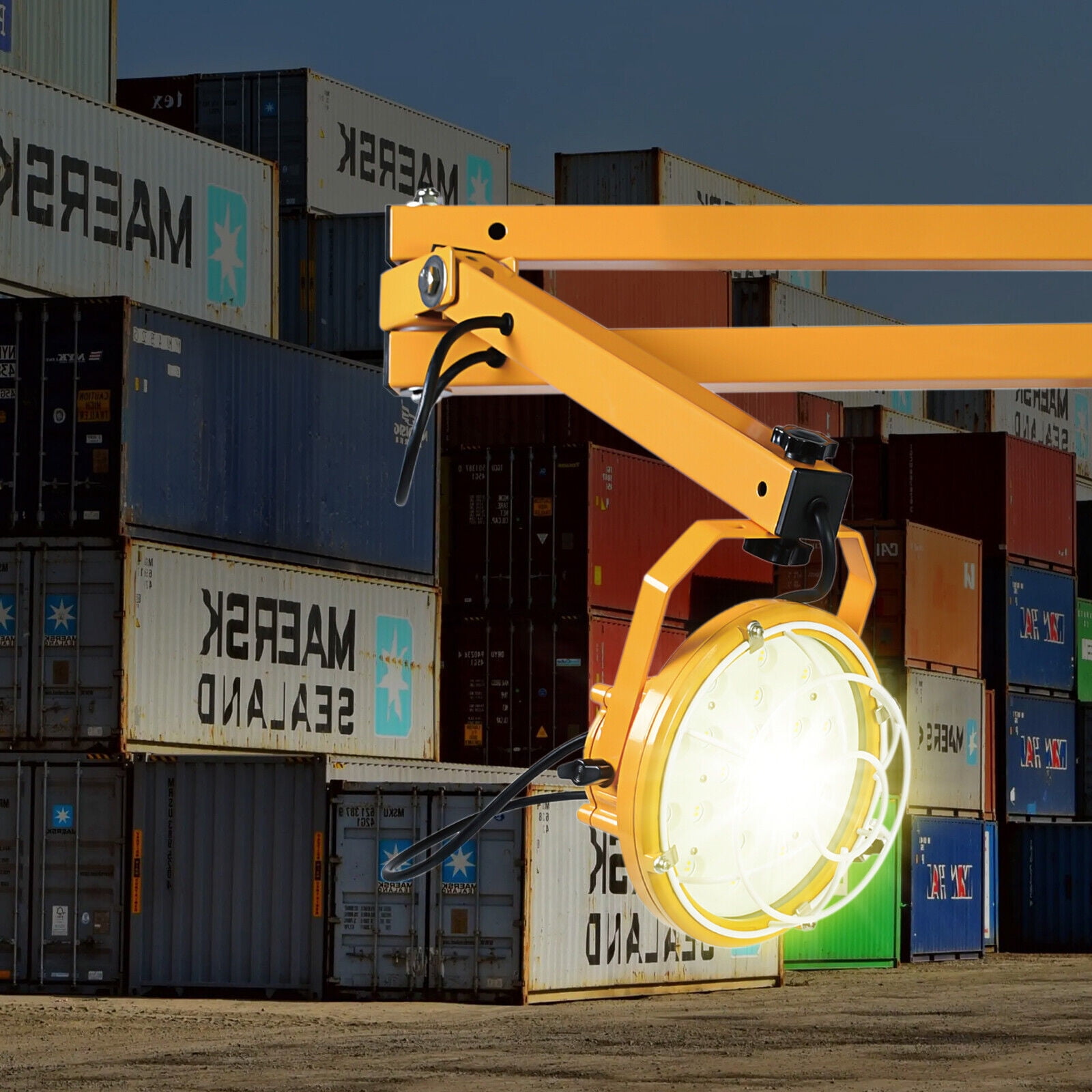 50W LED Loading Dock Light with 40'' Swing Folding Double Arm Swing Arm ...