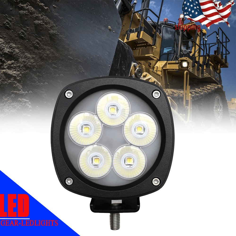 50W LED Semi Round Flood Lights For Caterpillar Construction Equipment ...