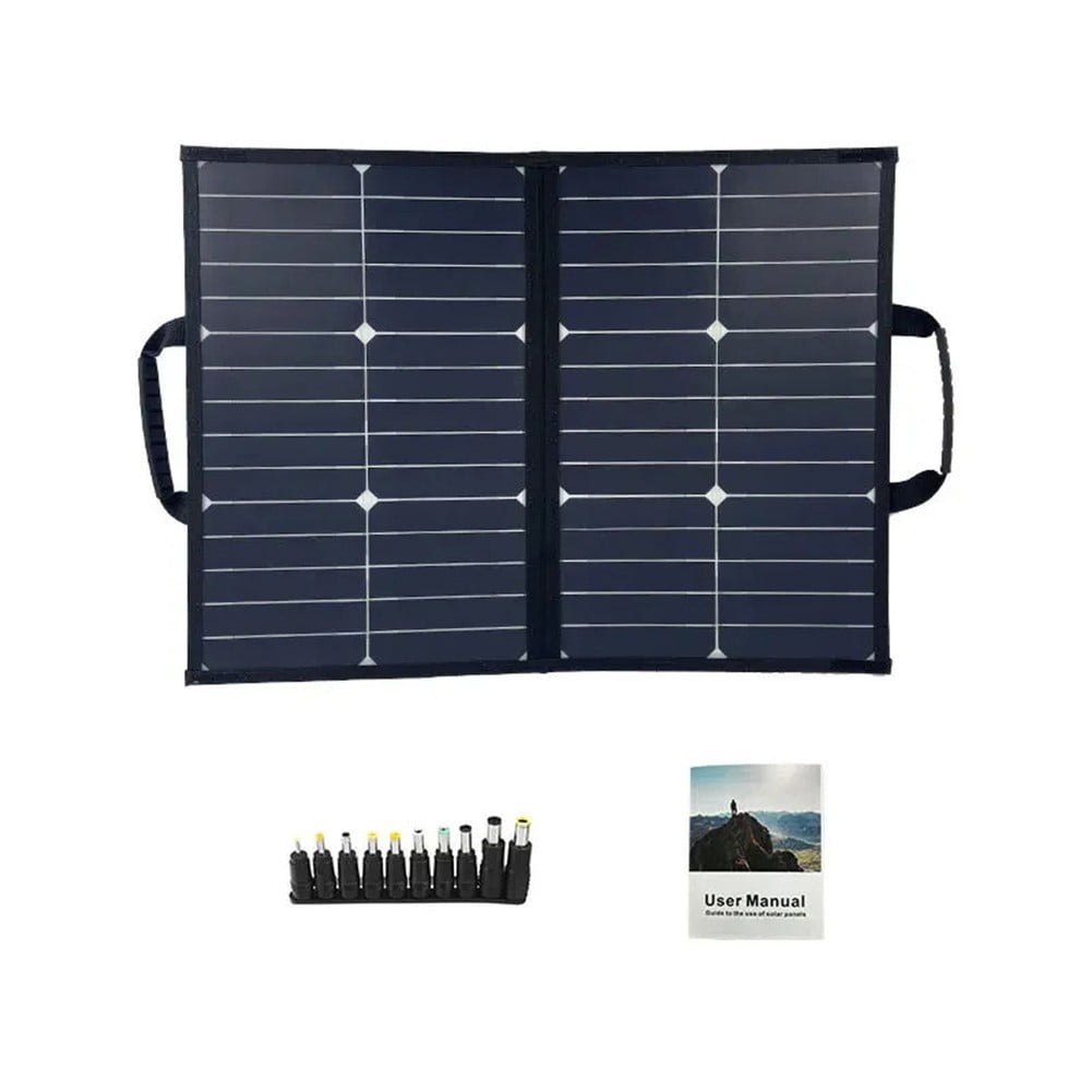 50W Portable Solar Panel Charger Foldable Power Kit for Generator ...